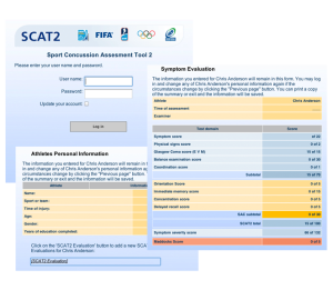 Sport Concussion Assessment Tool 2 (SCAT2) - Sports Concussion Library